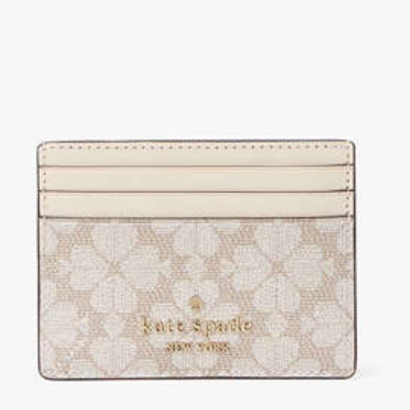 kate spade | Accessories | Nwt 79 Kate Spade Cream Multi Signature Card ...